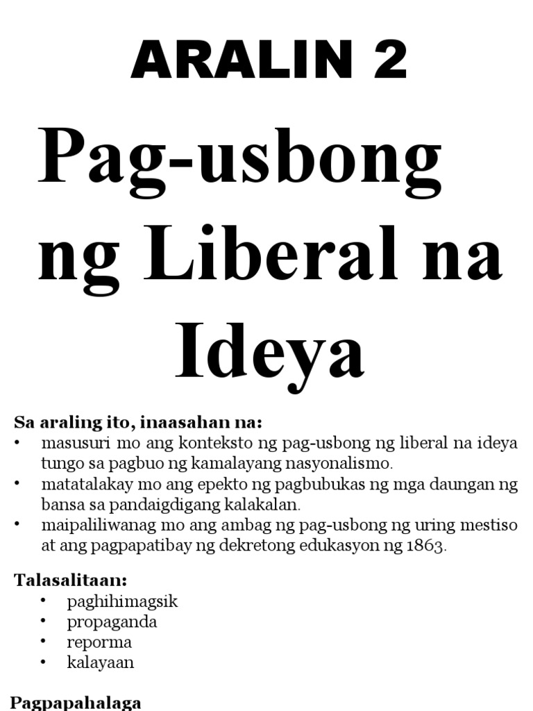 Pag-Usbong NG Ideyang Liberal | PDF