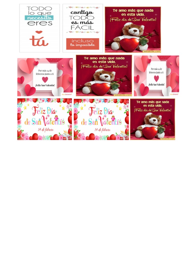 Tarjetas para Dia de San Valentin | PDF
