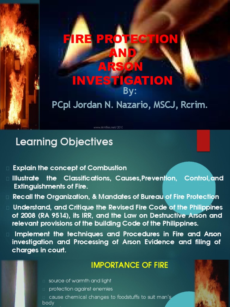 Fire Protection & Arson Investigation Guide | PDF | Combustion | Fires