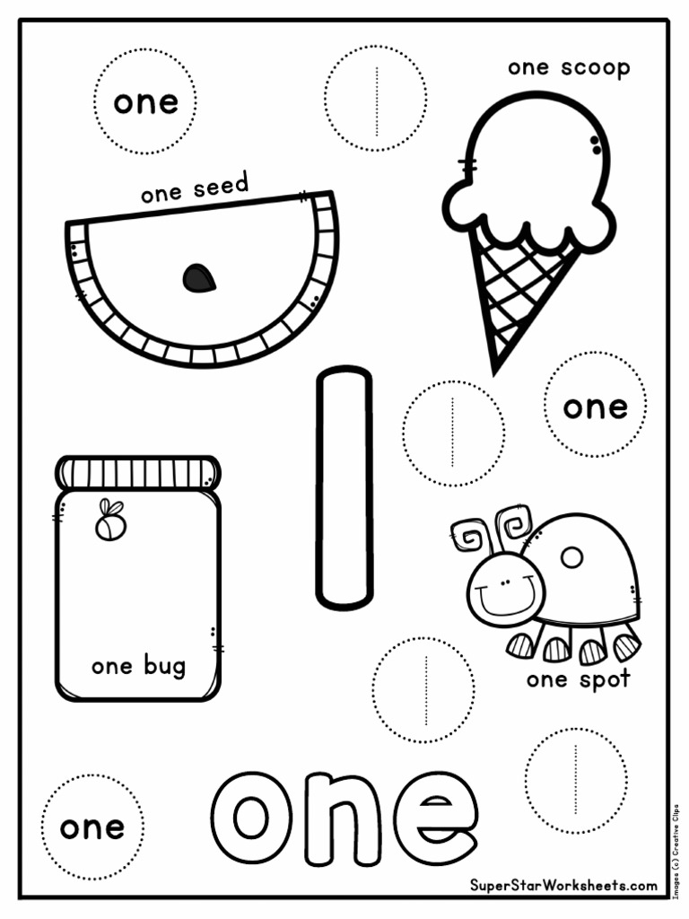 Preschool Number 1 Worksheet | PDF
