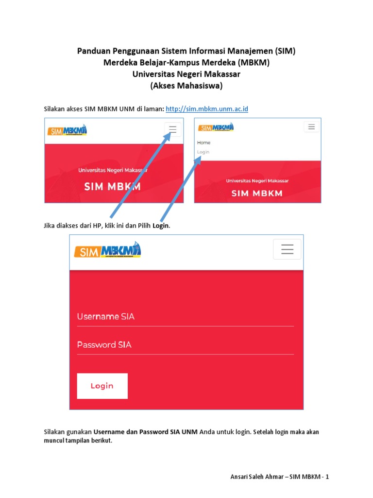 Panduan SIM MBKM v22 Untuk Mahasiswa - 05092022 | PDF