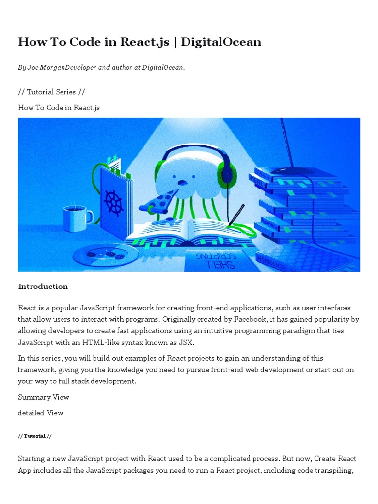 How To Code In React Digital Ocean Pdf Java Script Systems Engineering