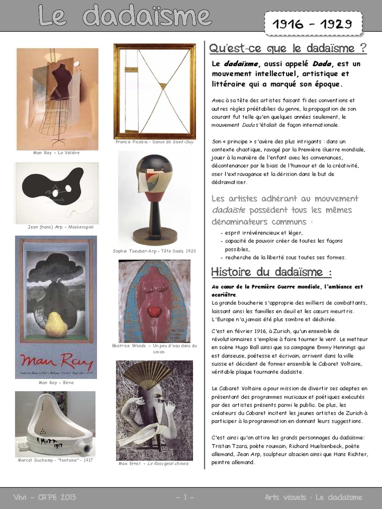 Dadaisme | PDF | Performance artistique | Art contemporain