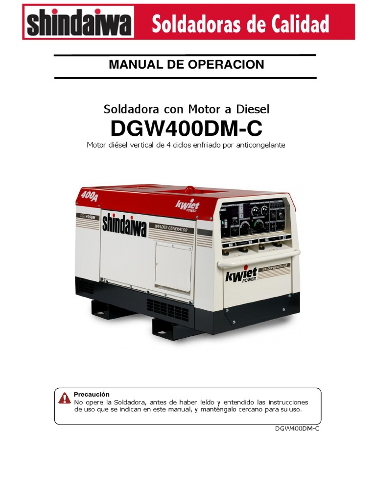 Manual de Operación Soldadora Shindaiwa | PDF | Soldadura | Construcción