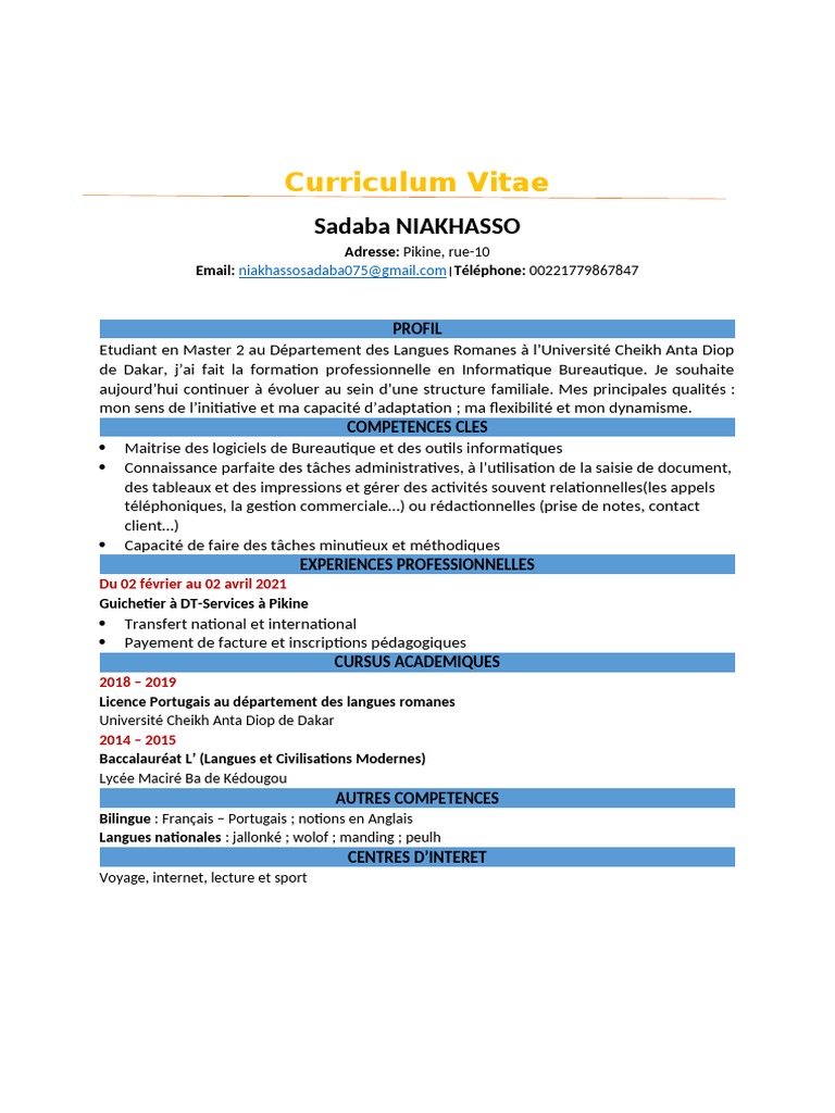 CV 2022-2023 | PDF