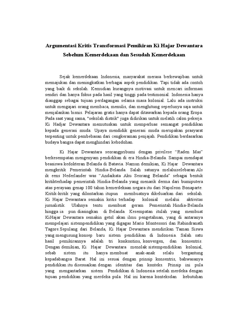 Tugas Eksplorasi Konsep Argumentasi Kritis Transformasi Pemikiran | PDF | Agama & Spiritualitas