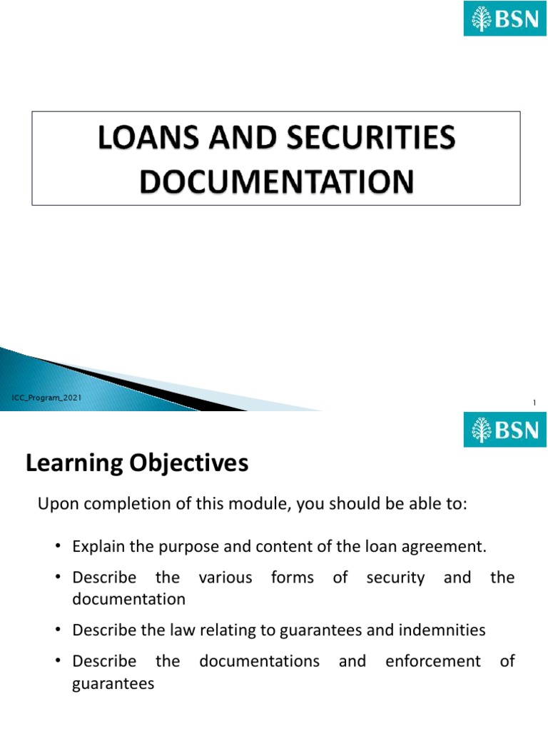 Securities and Collateral | PDF | Loans | Securities (Finance)