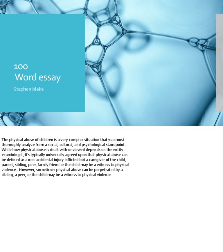 100 Word Essay Staphon | PDF