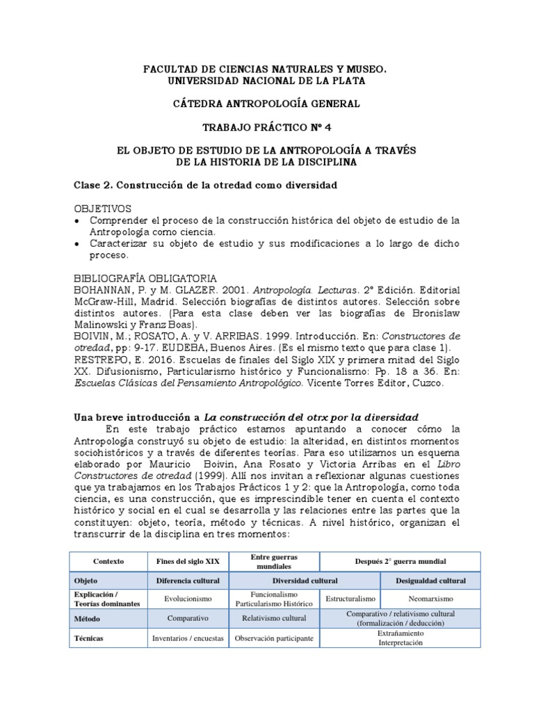 Consignas Clase 2 TP4 | PDF | Antropología | Sociedad