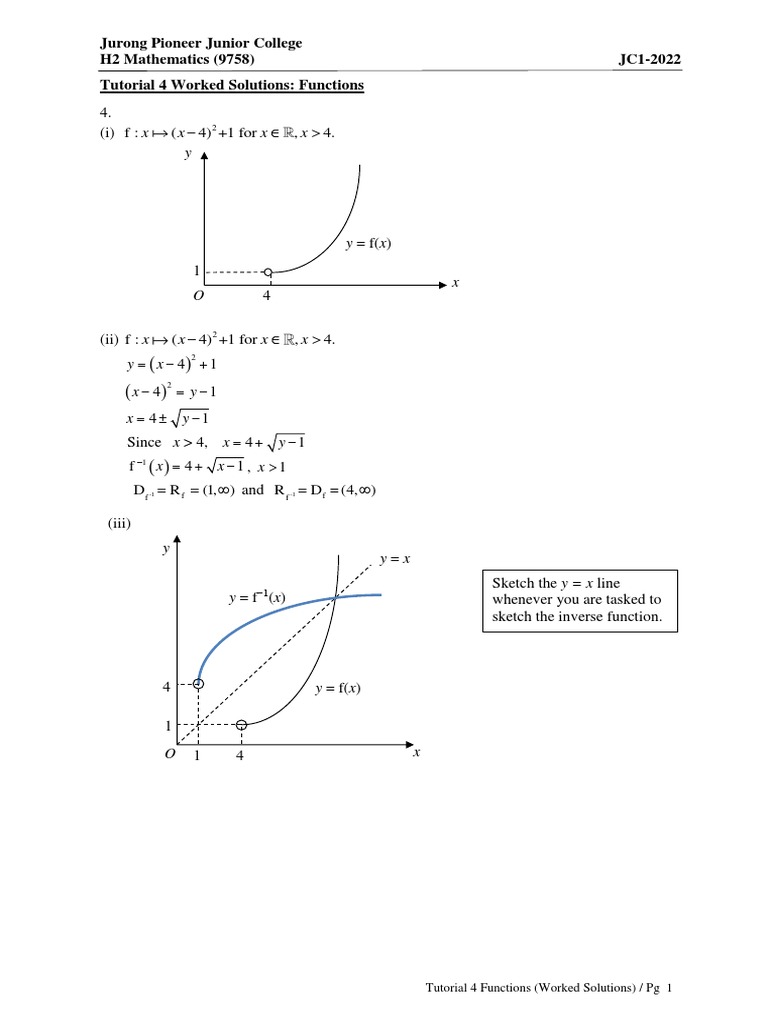 2022 Tutorial 4 (Selected Solution) | PDF | Function (Mathematics) | Functions And Mappings