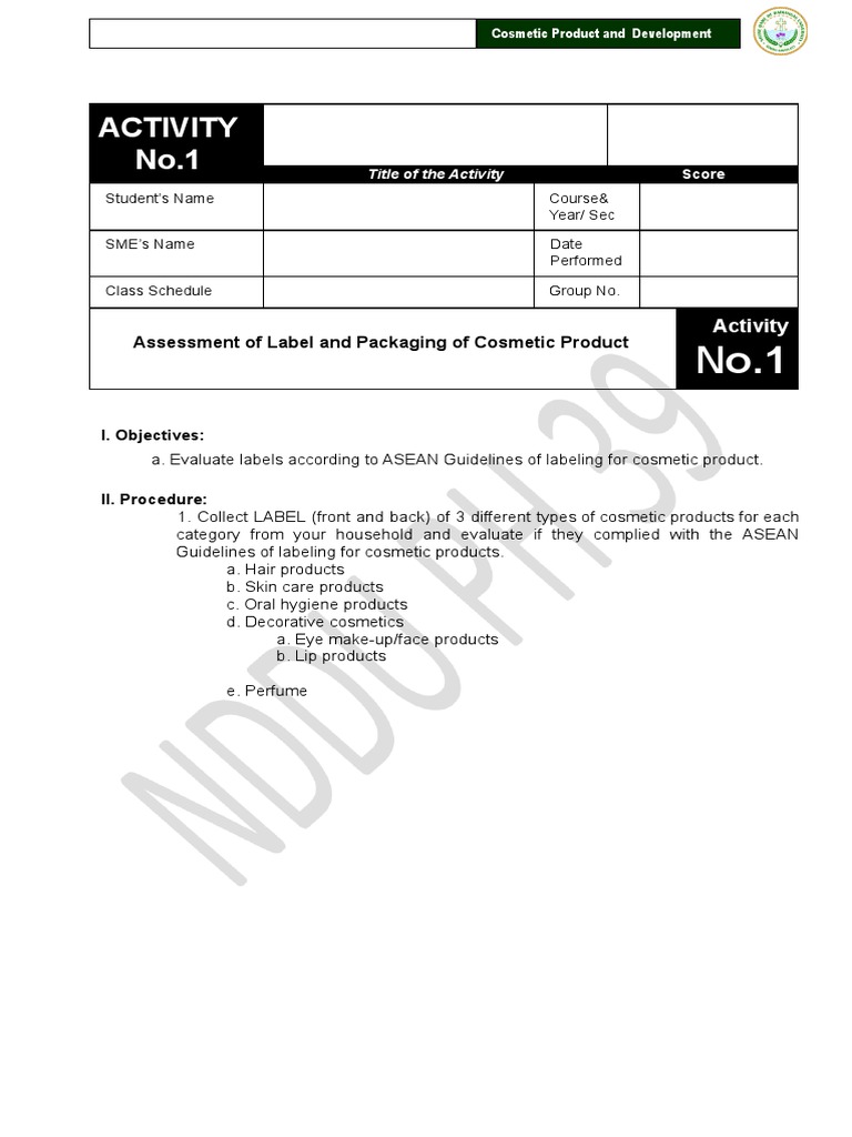 ACT1 - pH390 Cosme Arrangement | PDF | Cosmetics | Toiletry