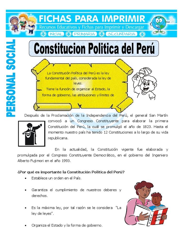 Ficha Constitucion Politica Del Peru | PDF