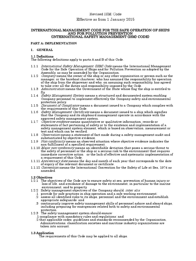 ISM Code: Ship Safety & Pollution Prevention | PDF | Safety | Audit