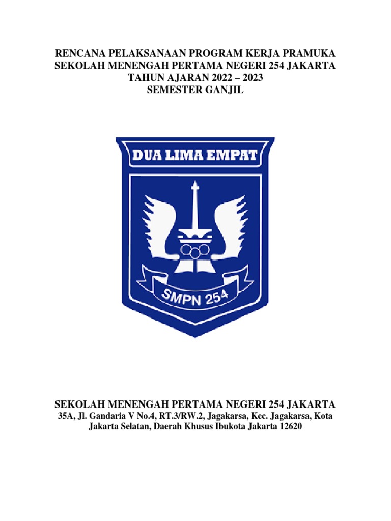 Rencana Kerja Pramuka SMPN 254 Jakarta | PDF