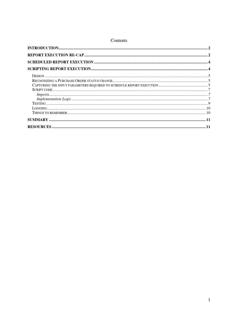 Introduction... 2 Report Execution Re-Cap... 2 Scheduled Report ... Introduction... 2 Report Execution Re-Cap... 2 Scheduled Report ...