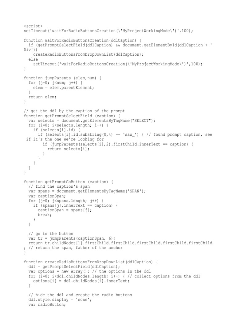 Obiee Radio Button | PDF