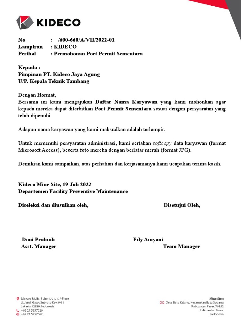 Contoh Format Surat Permohonan | PDF