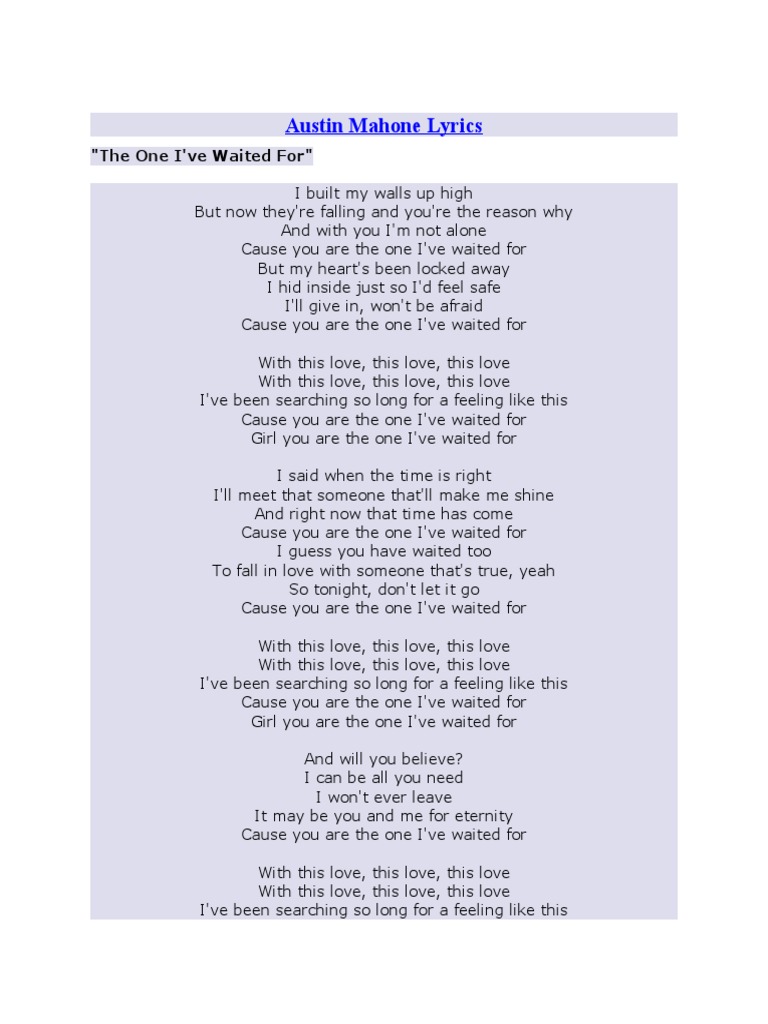 Austin Mahone Lyrics | PDF | Poetry