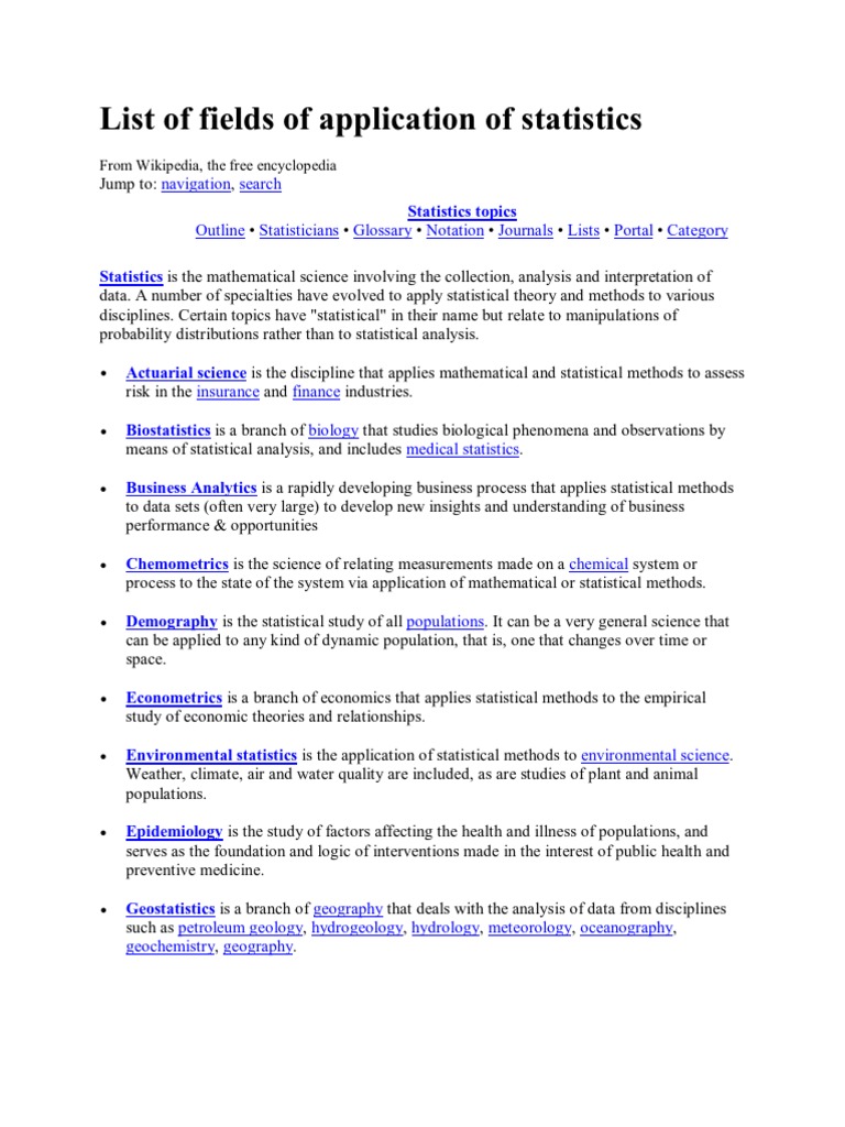 Application of Statistics | Statistics | Economics | Free 30-day Trial ...