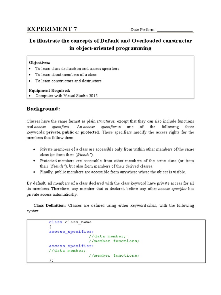 Lab 7 Pdf Class Computer Programming Method Computer Programming 