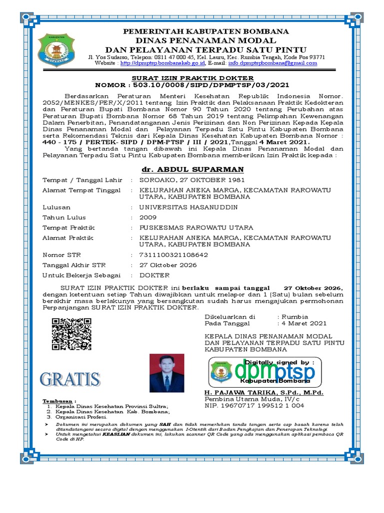 SIPD 0008 Dr. ABDUL SUPARMAN 1 | PDF