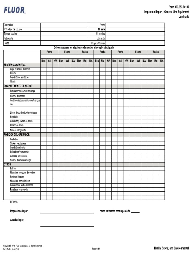 Checklist Luminaria SEMANAL | PDF