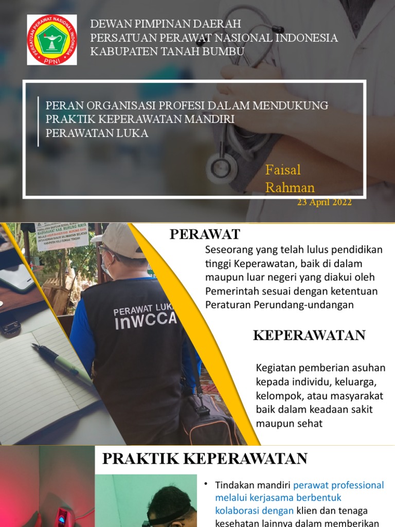 MATERI 23 APRIL 2022 (Peran PPNI Dalam Praktek Mandiri) | PDF