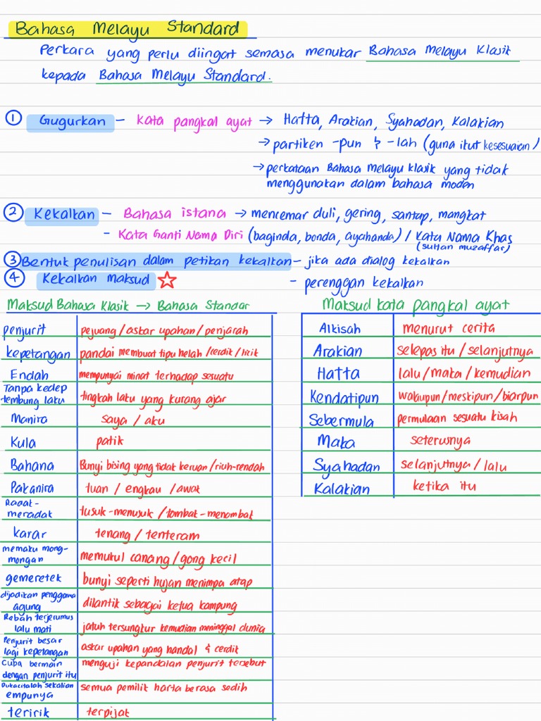 BM Klasik & BM Standard& Tatabahasa & Se | PDF