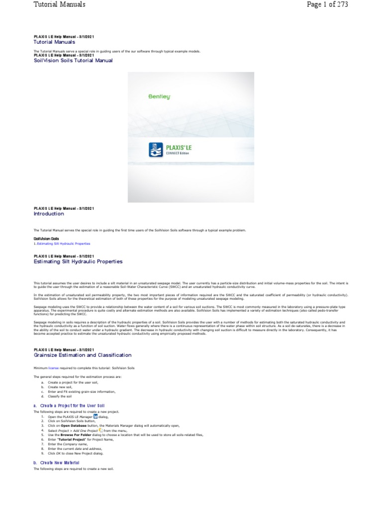 Tutorial Manuals: PLAXIS LE Help Manual - 3/1/2021 | PDF | Earth ...