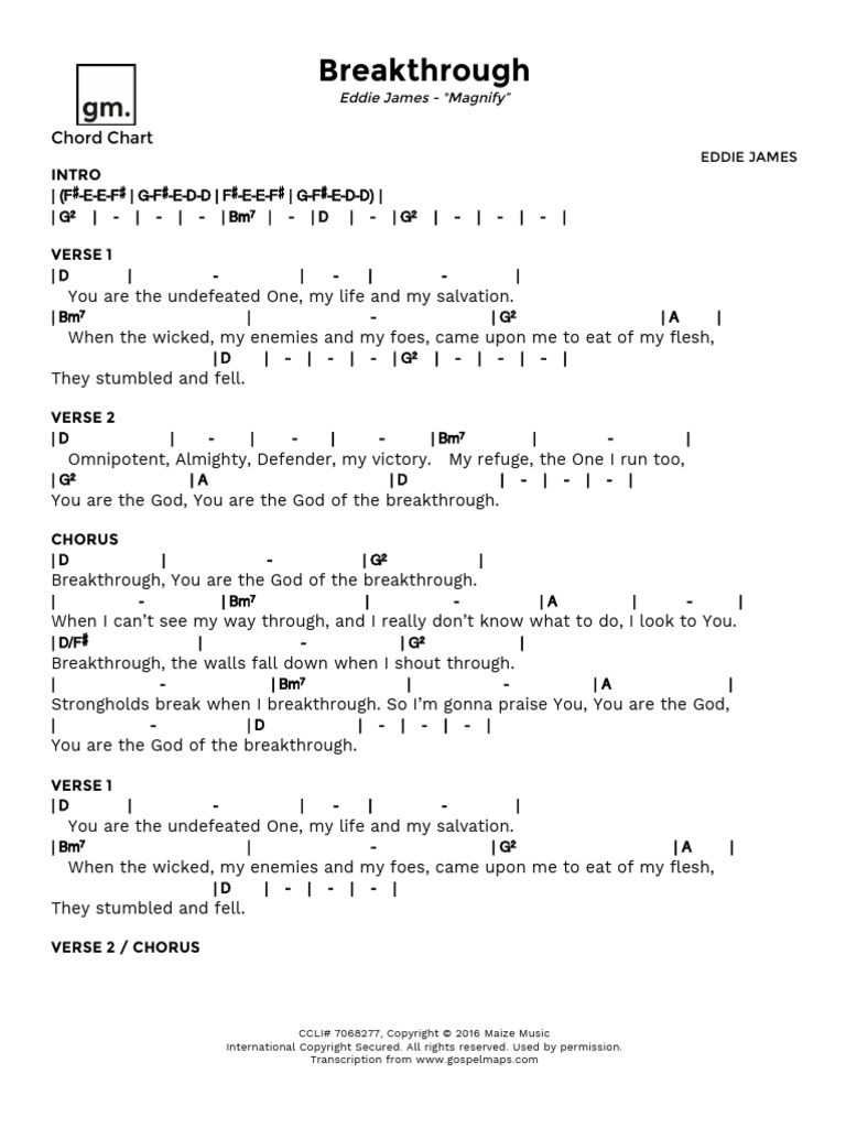 Breakthrough 05 Chord Chart | PDF | Song Structure