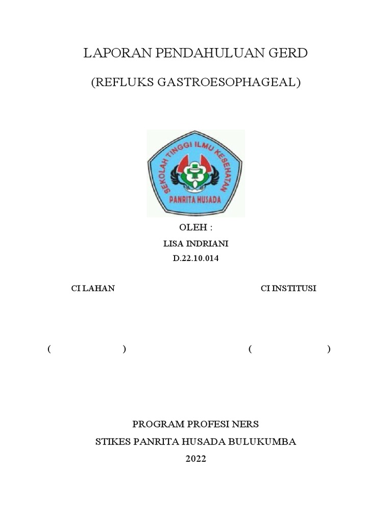 Laporan Pendahuluan Gerd | PDF