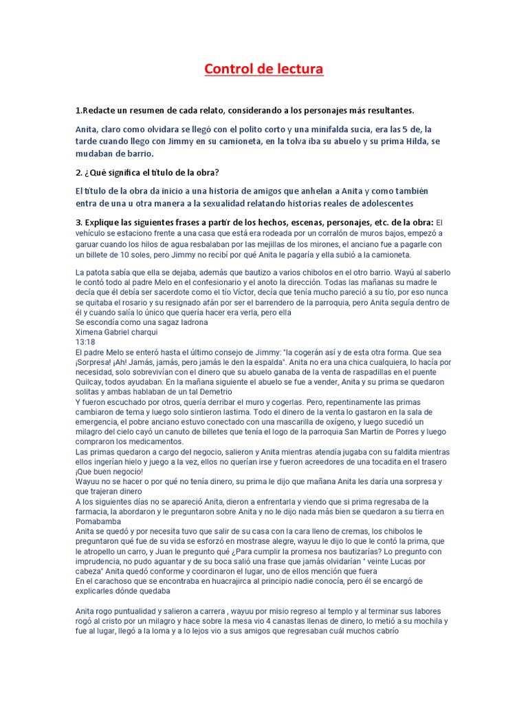 Control de Lectura | PDF