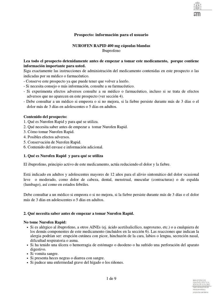 Prospecto | PDF | Medicamentos con receta | Infarto de miocardio