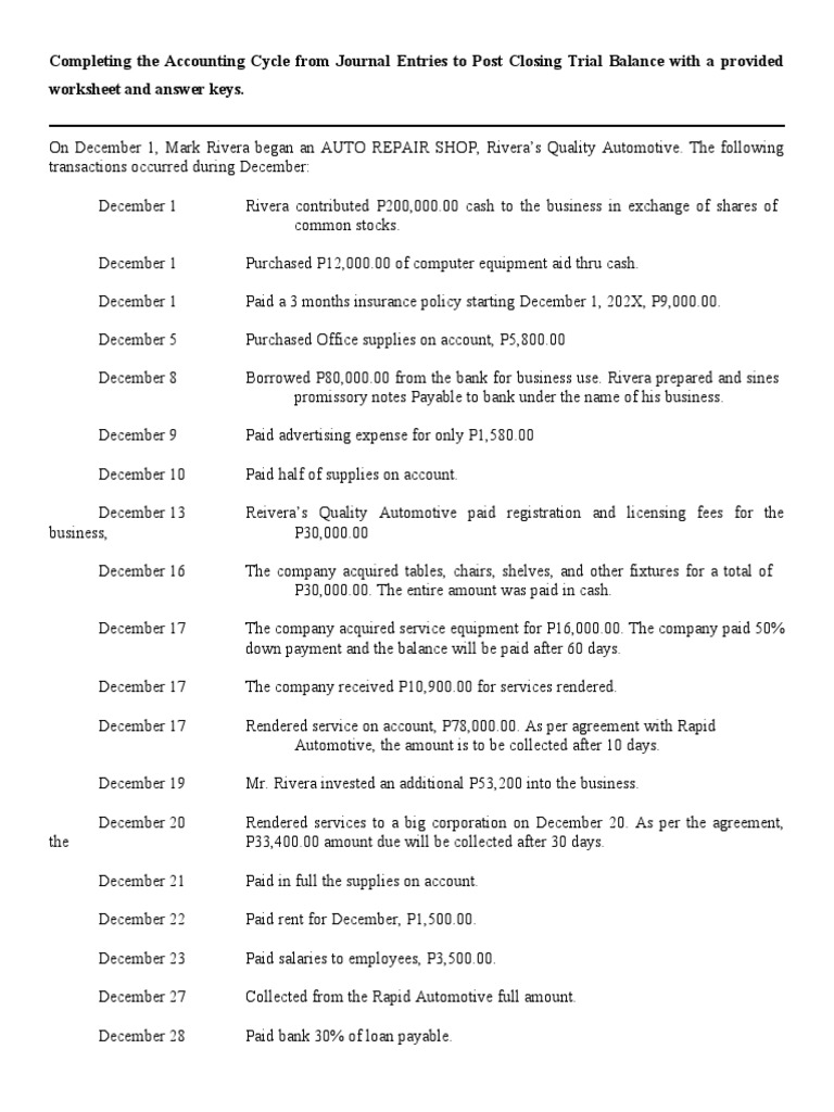 Sole Proprietorship Accounting Transactions | PDF | Debits And Credits ...