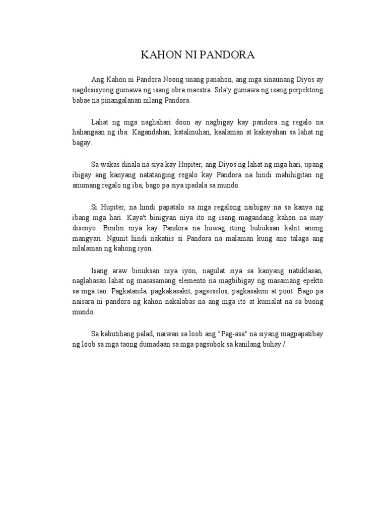 Kahon Ni Pandora | PDF