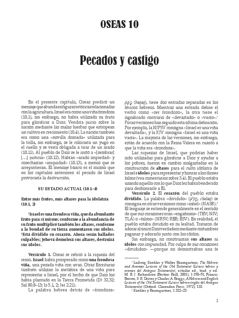 Oseas 10: Juicio y Metáforas Agrícolas | PDF | Pecado | Idolatría