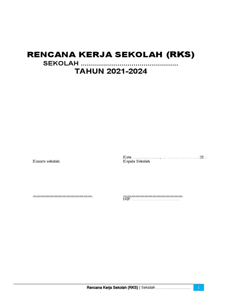 Rencana Kerja Sekolah (RKS) | PDF