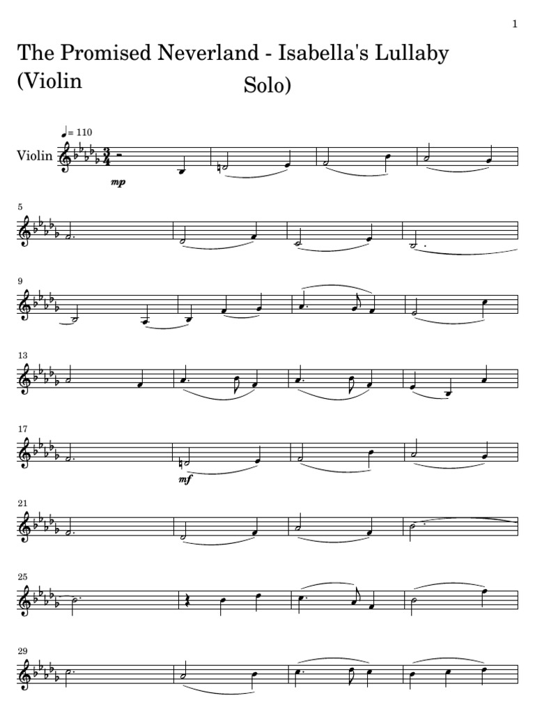 Violin Solo: Isabella's Lullaby | PDF
