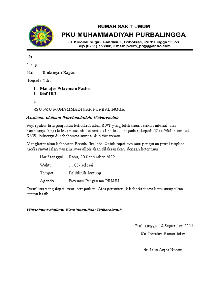 UNDANGAN rapat PRMRJ | PDF