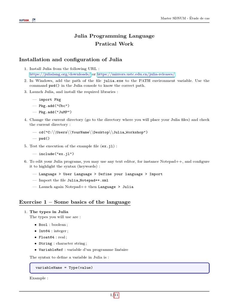 Julia Pdf Matrix Mathematics Integer Computer Science 