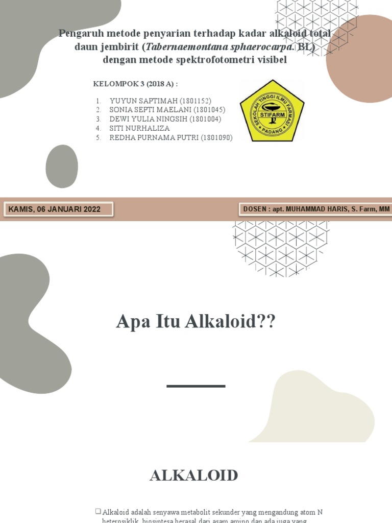 2018 A - Kelompok 3 - Analisis Mutu Obat Herbal - PPTX (Autosaved) | PDF