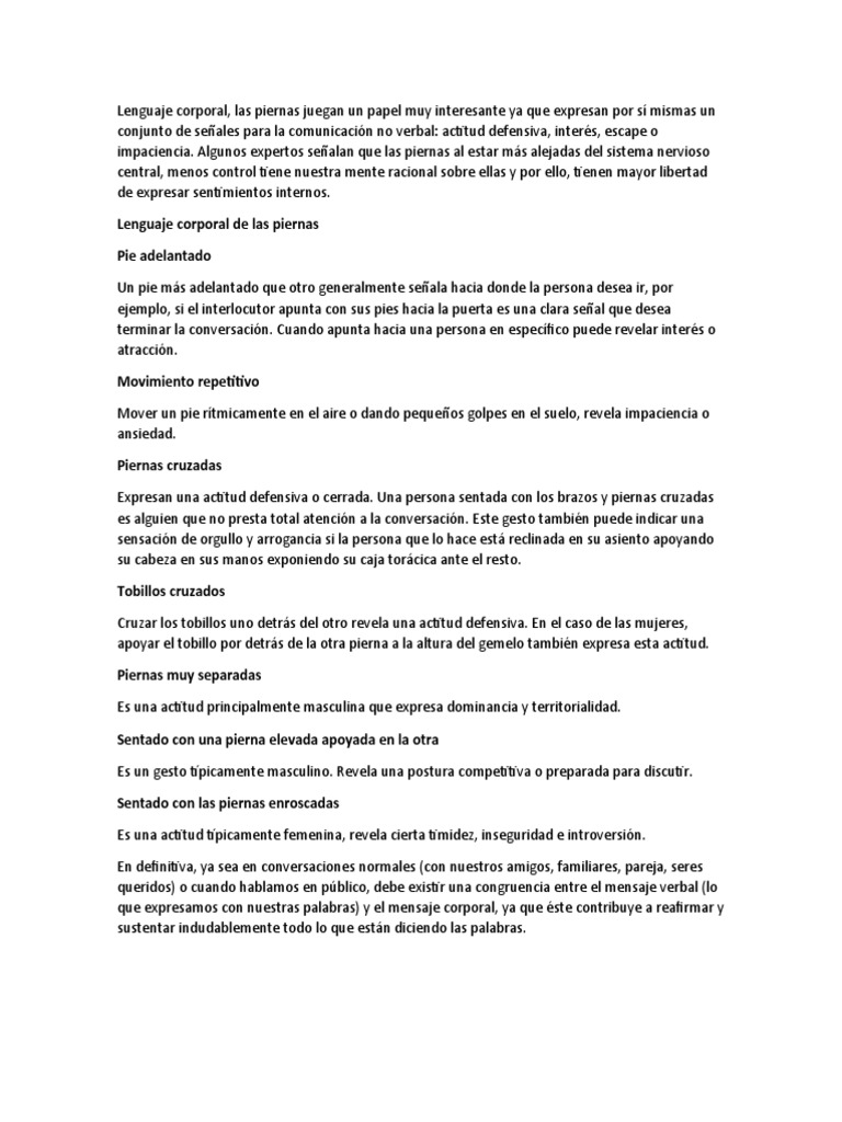 Lenguaje Corporal | PDF