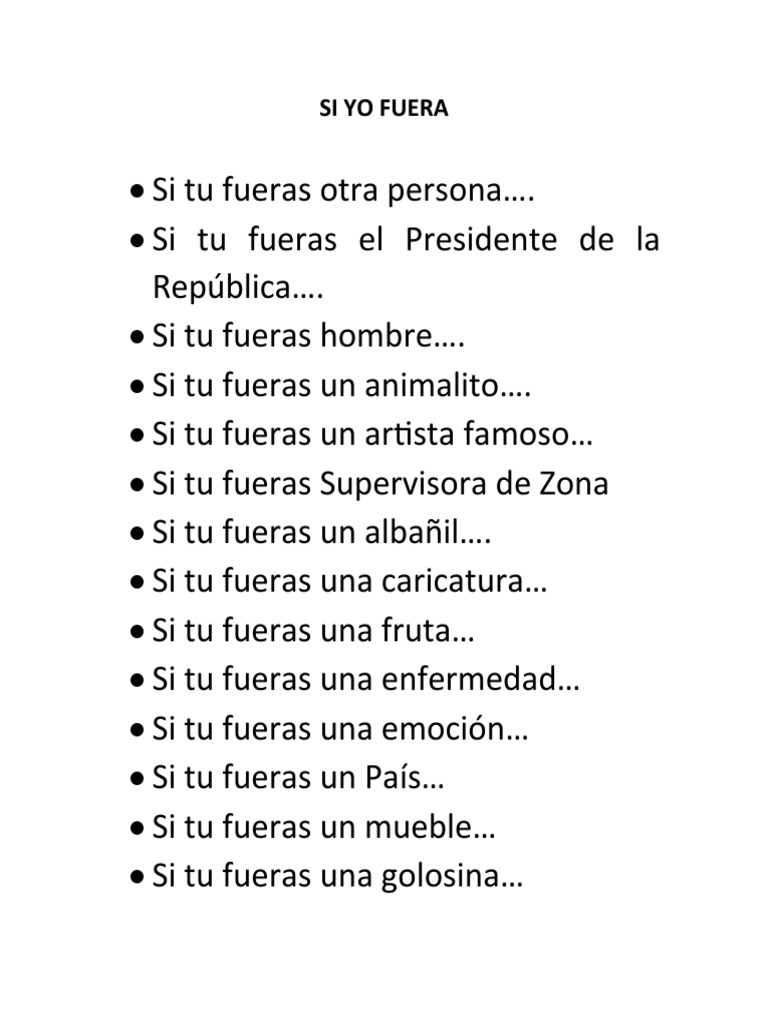 Si Yo Fuera | PDF