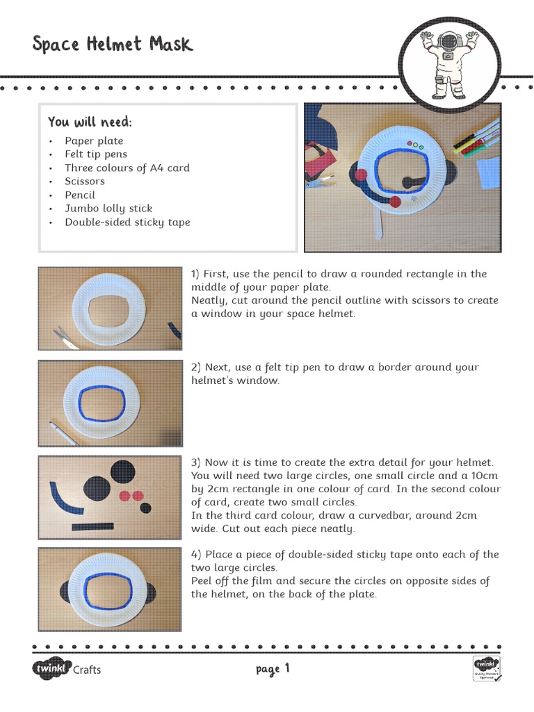 Paper Plate Astronaut Helmet Craft | PDF