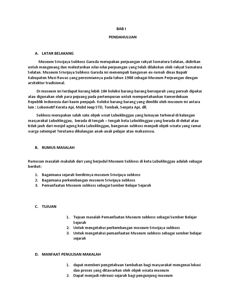 Bab I Pendahuluan | PDF