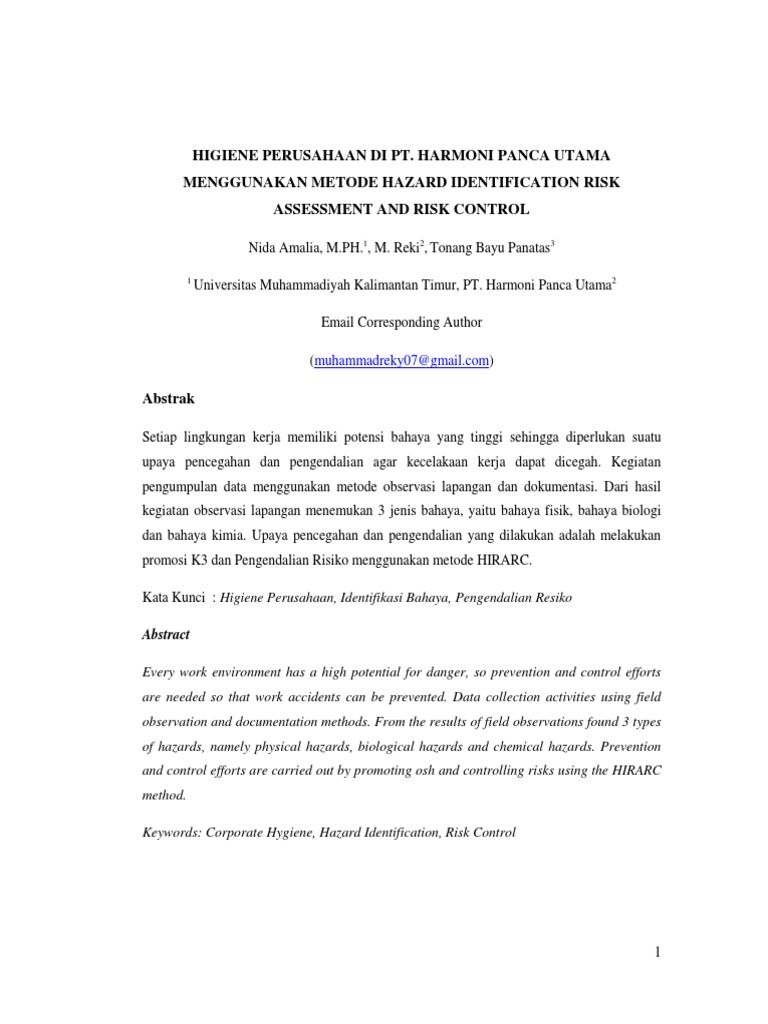 Nida Amalia, M. PH. - M. Reki - K3 2022 | PDF | Teknologi & Rekayasa