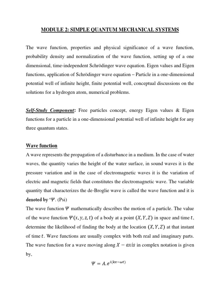 Module 2 | PDF | Wave Function | Waves