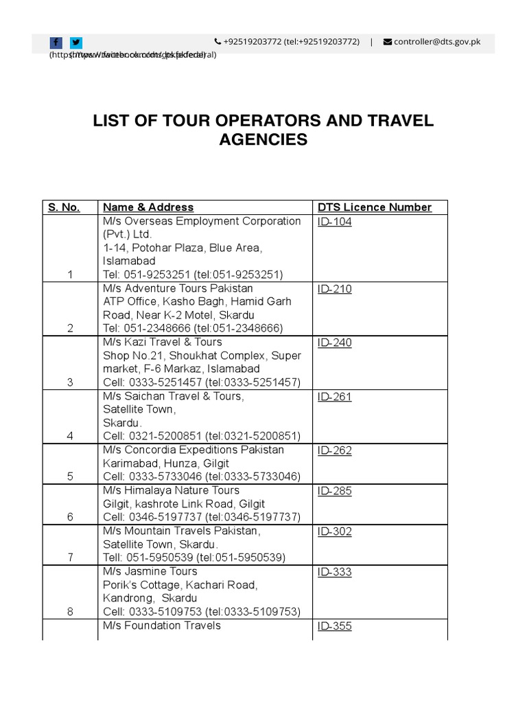 Department of Tourist Services | PDF