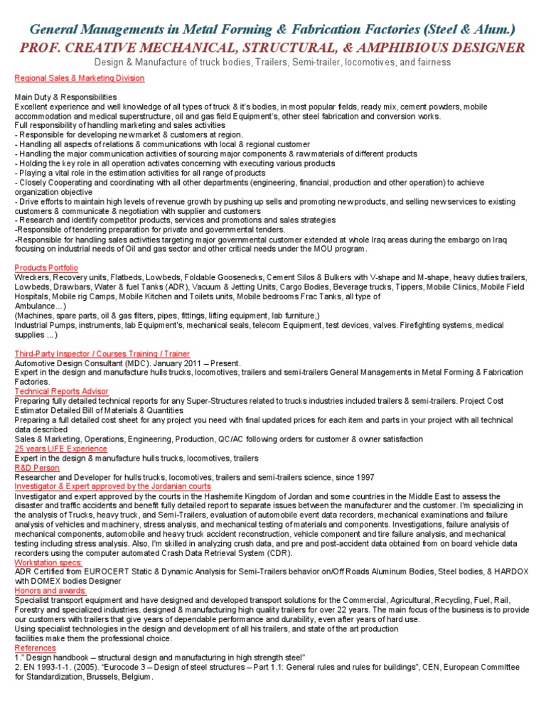 Sabra CV 2023 | Download Free PDF | Truck | Failure Analysis