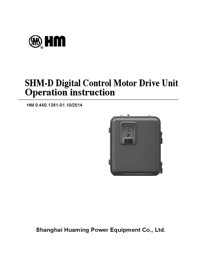 SHM-D Motor Drive Unit Operation Guide | PDF | Electric Motor | Transformer
